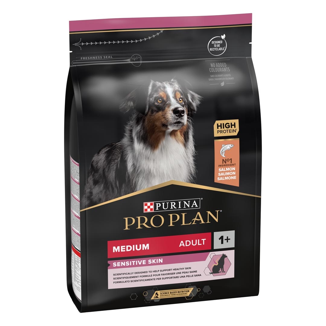 PURINA PRO PLAN® Adult Sensitive Skin, srednja, bogata lososom | Purina HR