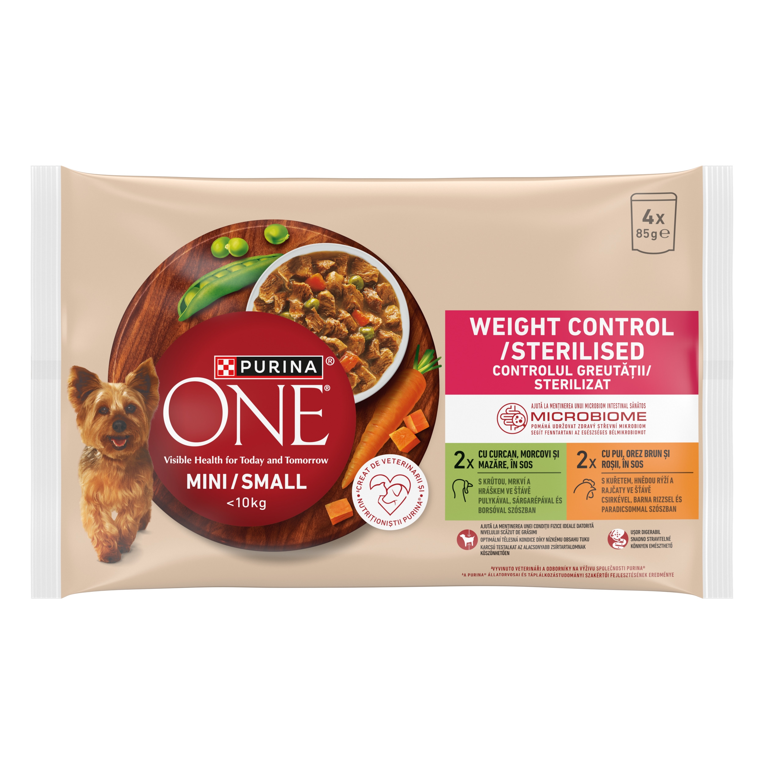Purina ONE® Mini Weight Control Sterilised, puretina, mrkva | Purina HR
