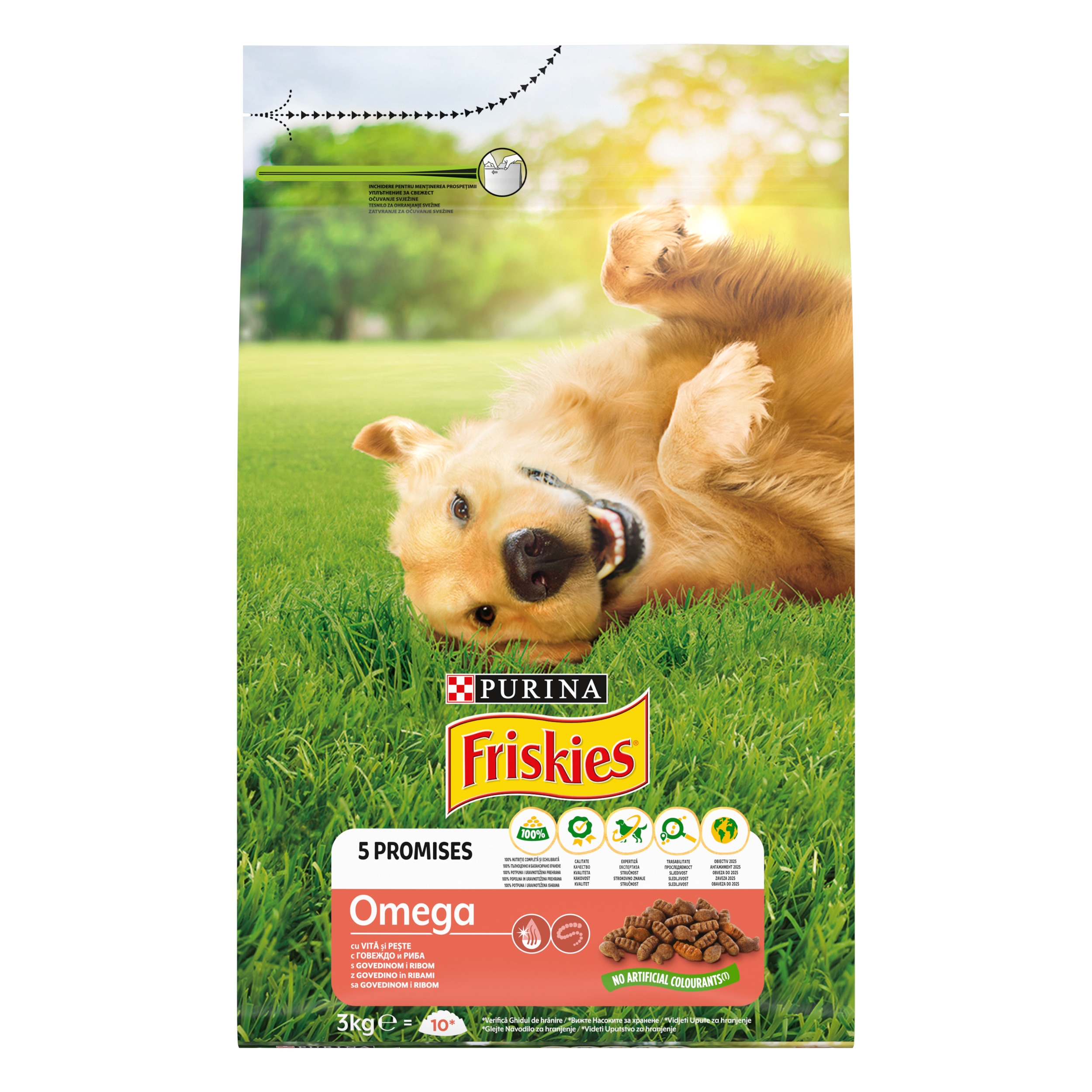 FRISKIES® ADULT Omega, s govedinom i ribom, suha hrana za pse | Purina HR